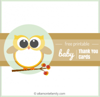 Free Printable Baby Owl Thank You Cards | Altamonte Family