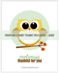 Free Printable Baby Owl Thank You Cards | Altamonte Family