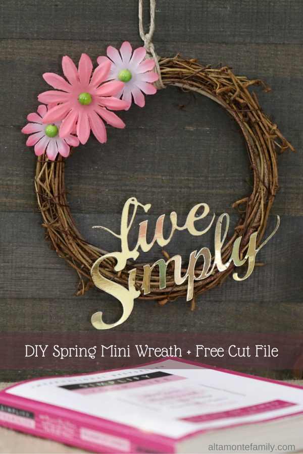 DIY Spring Wreath + Free Cricut Explore Cut File