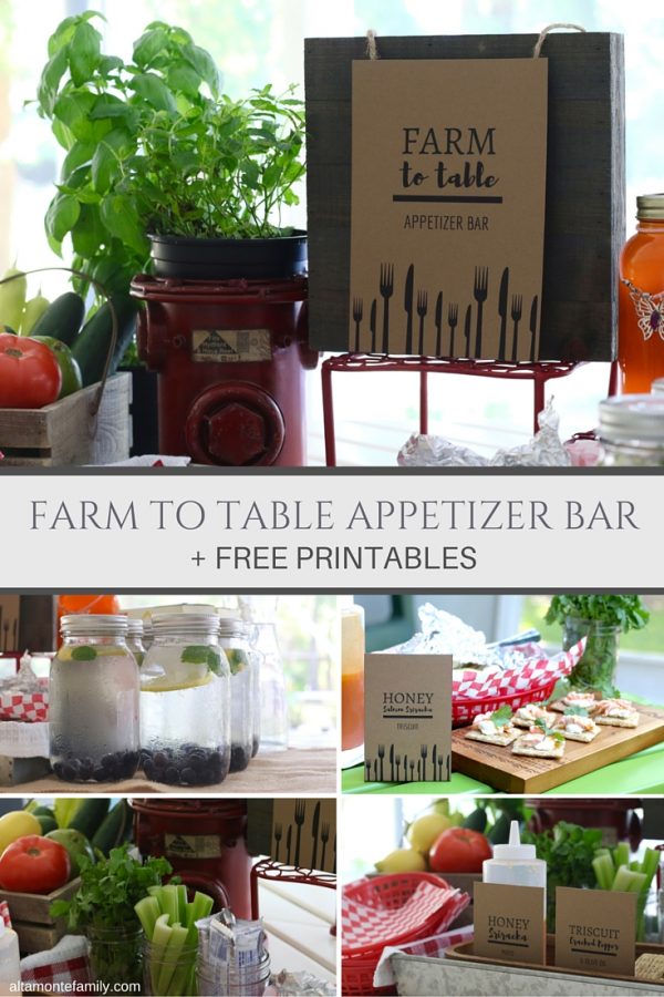 Farm To Table Appetizer Bar + Free Printables