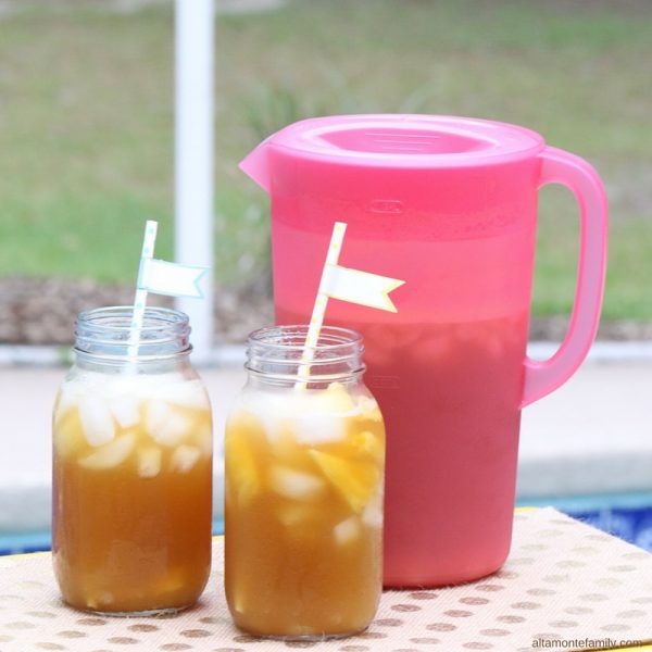 Poolside BBQ Tips + 5-Minute Pineapple Peach Iced Tea