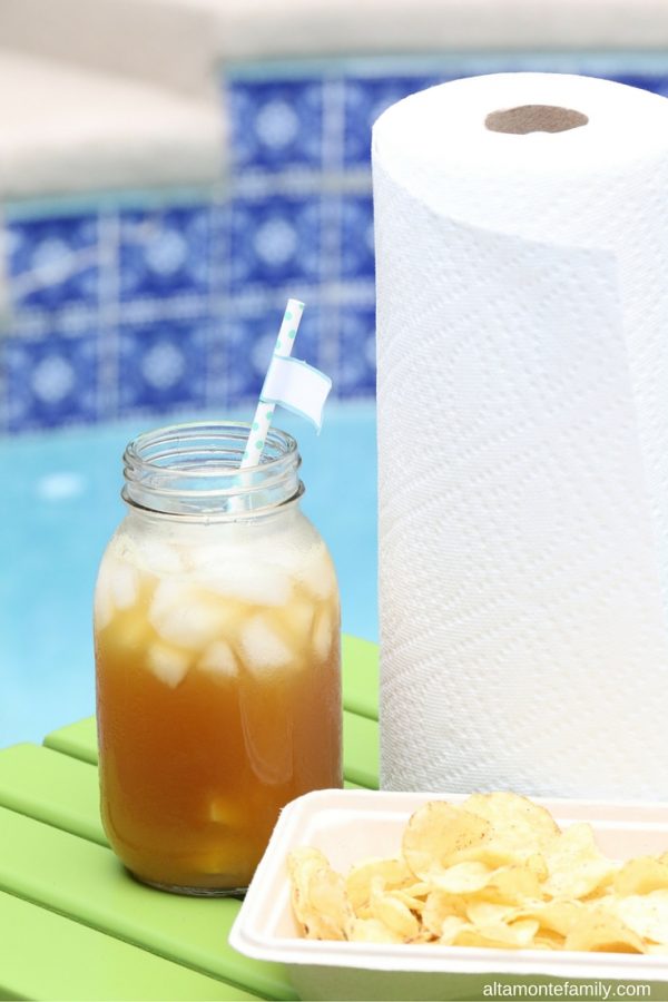 Poolside BBQ Tips + 5-Minute Pineapple Peach Iced Tea