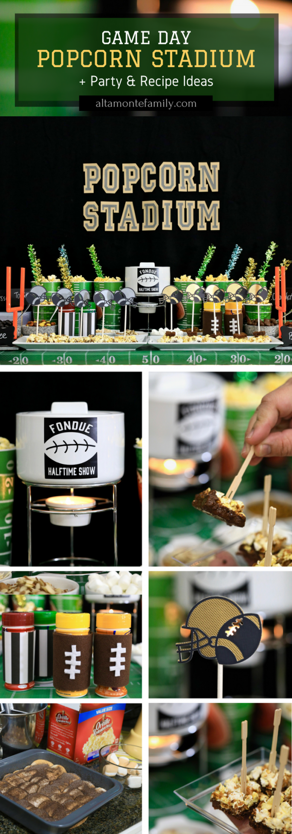 Game Day Popcorn Stadium + 2 Fondue Halftime Show Recipes